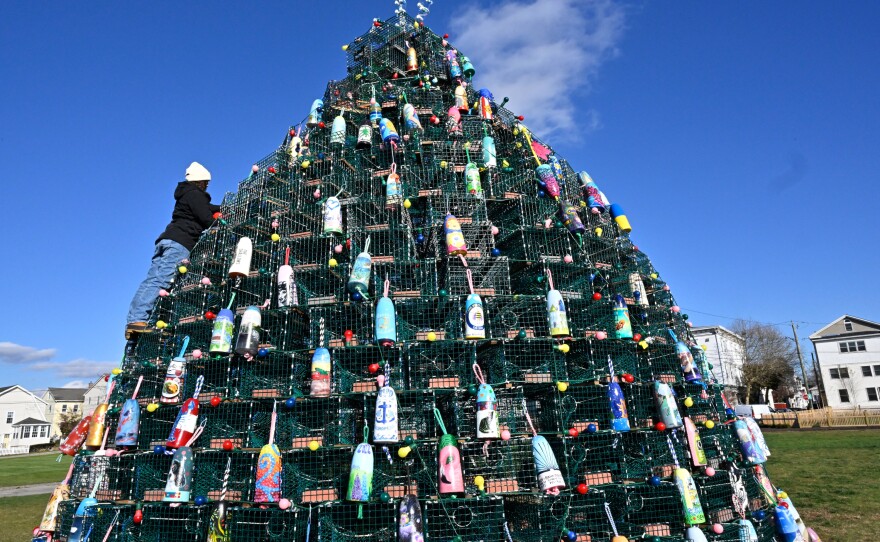 Stonington Lobster Trap Tree honors New England fishing culture