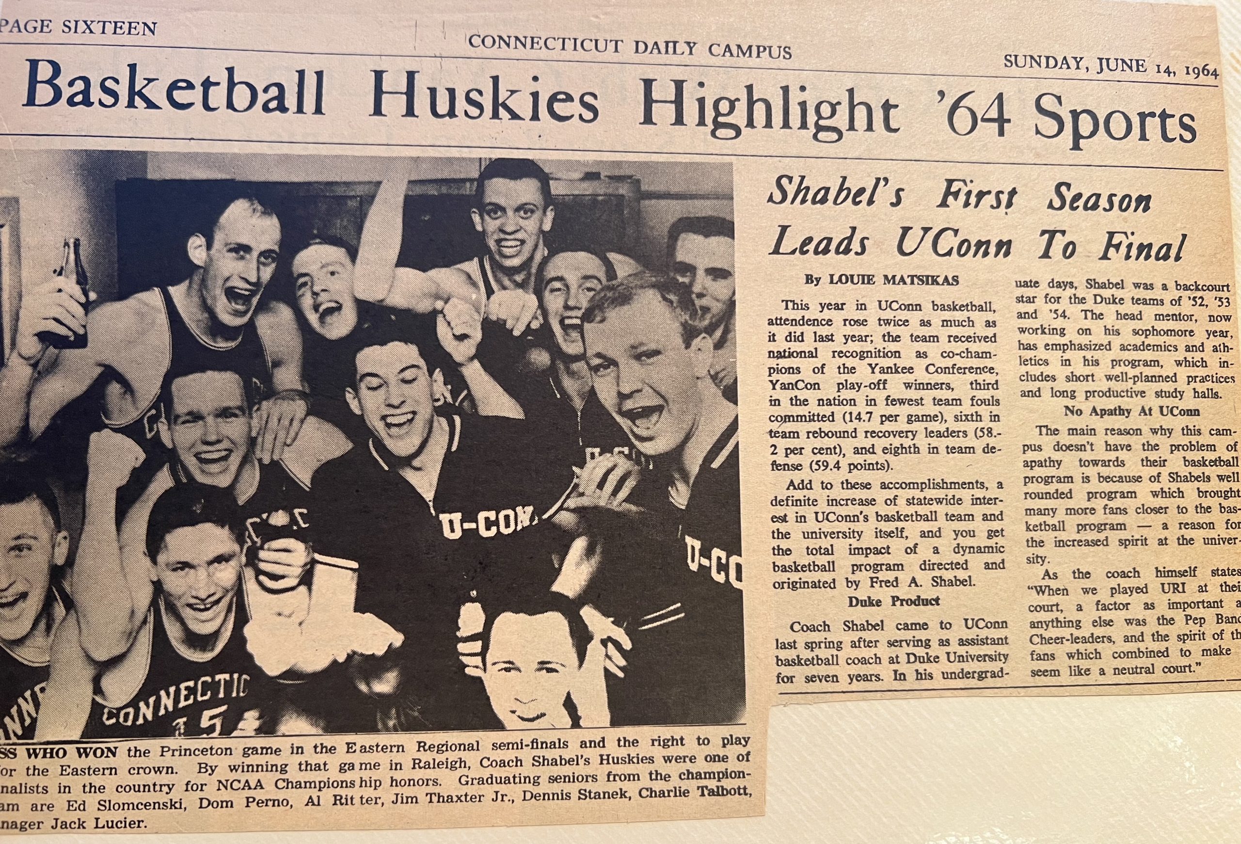 Opinion: Fred Shabel should be in UConn's Hall of Fame