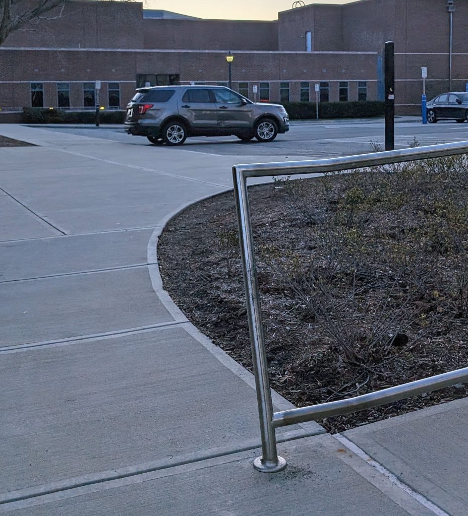 dented-police-car-and-railing | CT Mirror