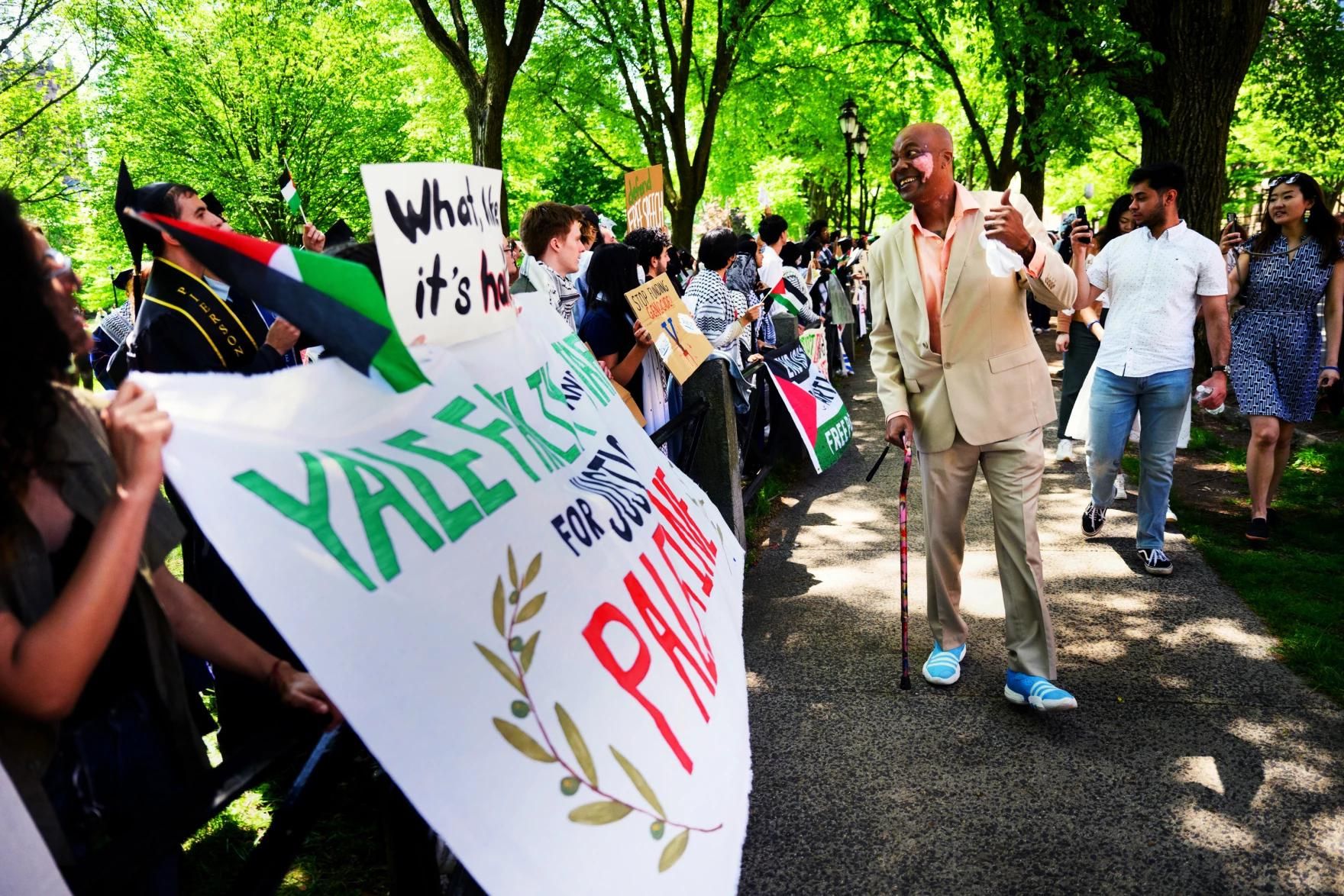 Yale graduates walk out of commencement to protest war in Gaza